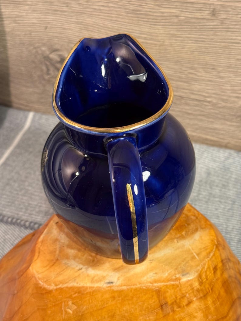 Vintage Grant's Scotch Whisky PDM Wade England Gilded Cobalt Blue Jug ...
