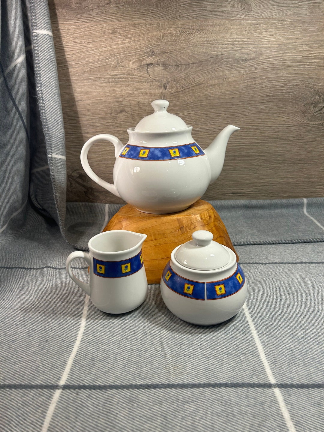 Vintage 1990s Trade Winds Tea Set Teapot, Milk Jug & Lidded Sugar Pot ...
