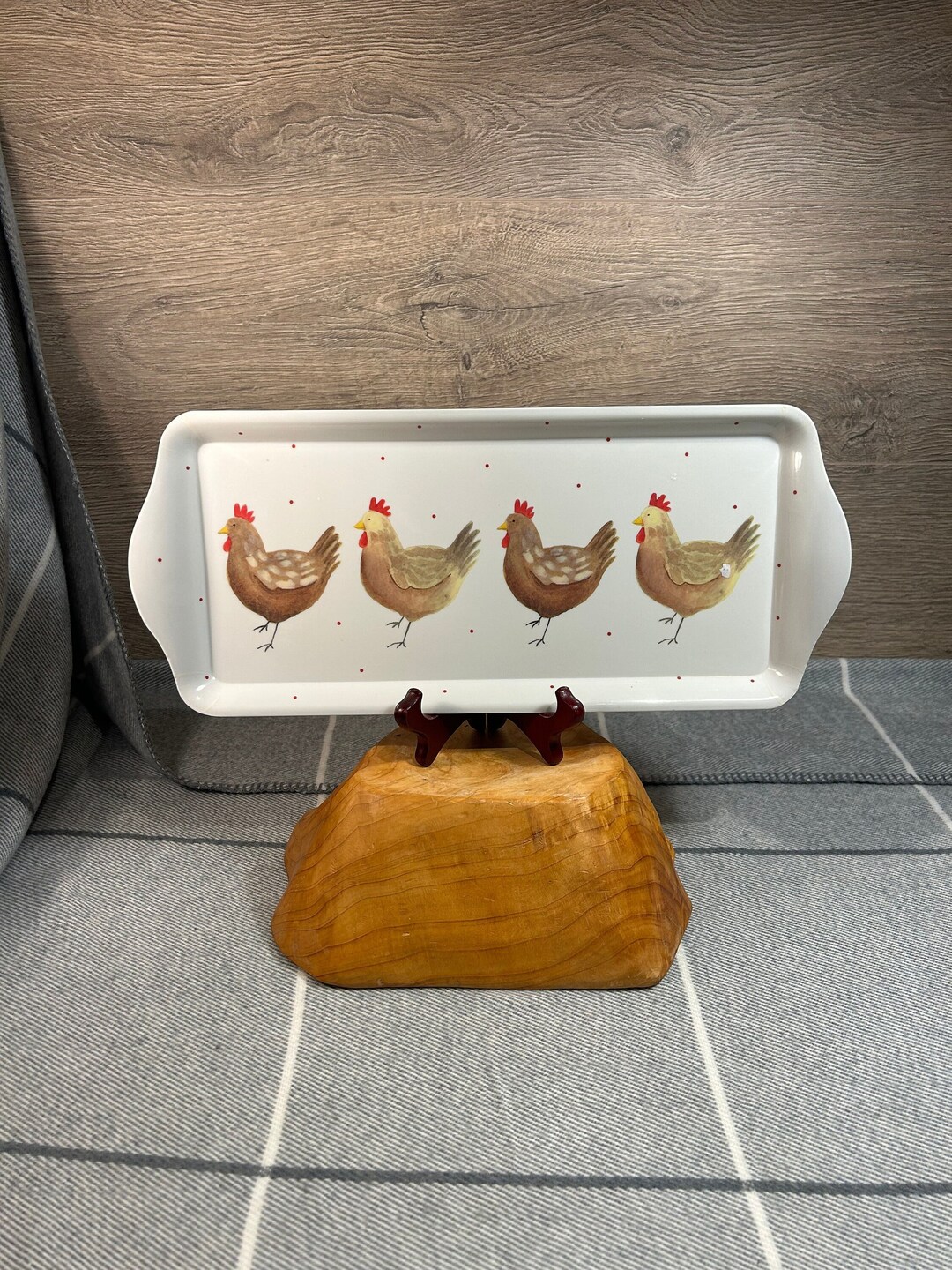 Vintage Melamine 4 Chicken Rectangular Oblong Tray Farmhouse Home Decor ...