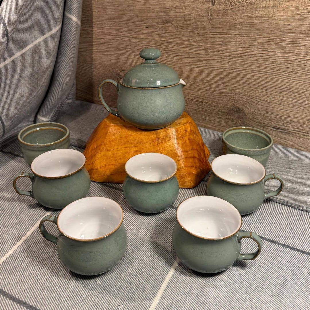 Vintage Denby Stoneware Regency Green Tea Set | British Classic ...