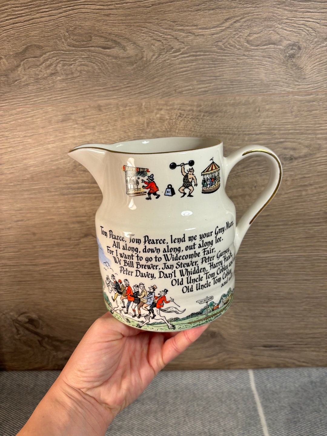 Vintage Lord Nelson Pottery England Pitcher Jug Widecombe Fair ...