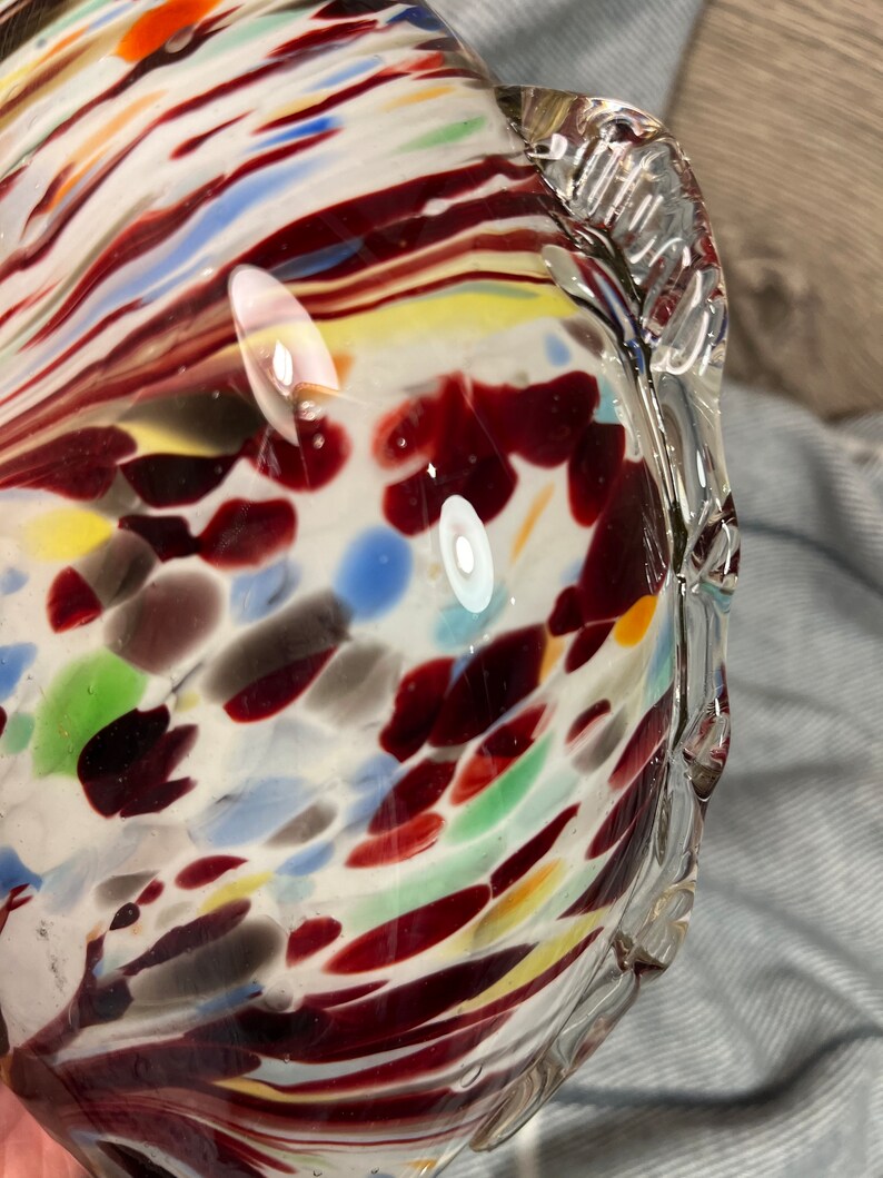 Vintage Mid Century Retro Iconic Hand Crafted Blown Spatter Burgundy ...