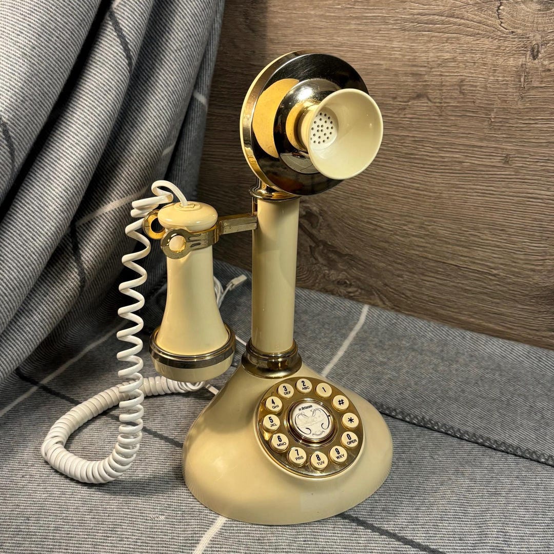 Vintage Babt Betacom Speakeasy Beige Candlestick Push Button Telephone ...