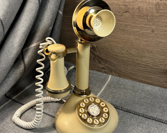 Vintage Betacom Speakeasy Beige Candlestick Push Button Telephone Made ...
