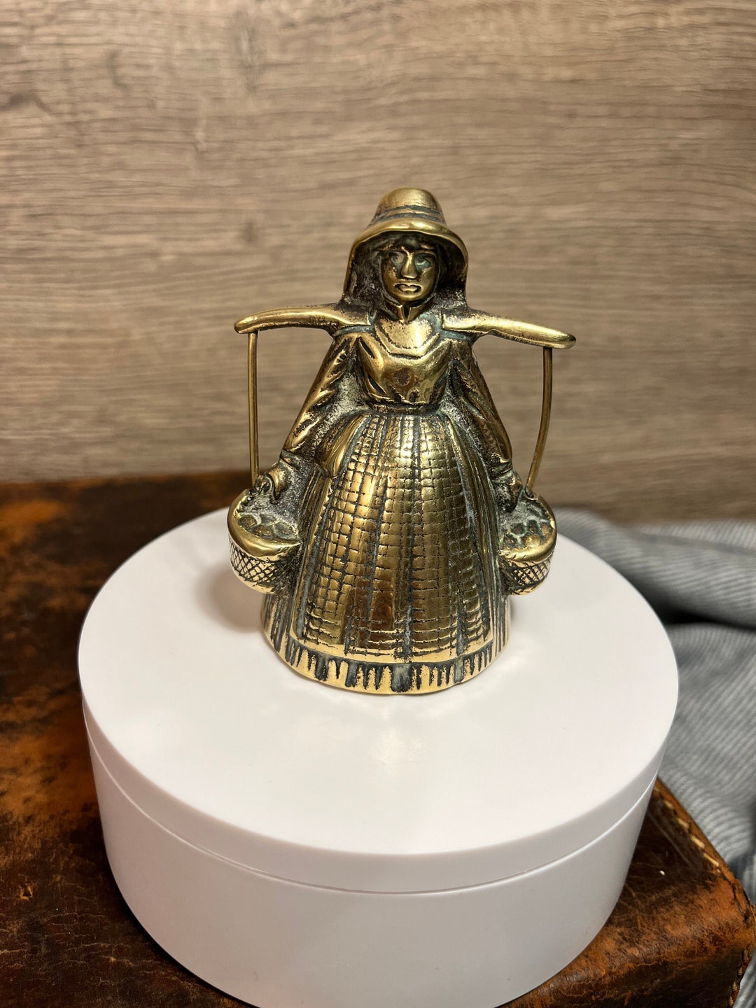 Vintage Solid Brass Victorian Milk Maid Lady Hand Bell - Etsy