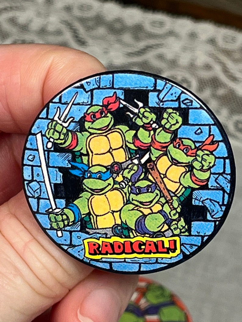 Vintage 1990 Teenage Mutant Ninja Turtles Medallion Brooch Pin - Etsy