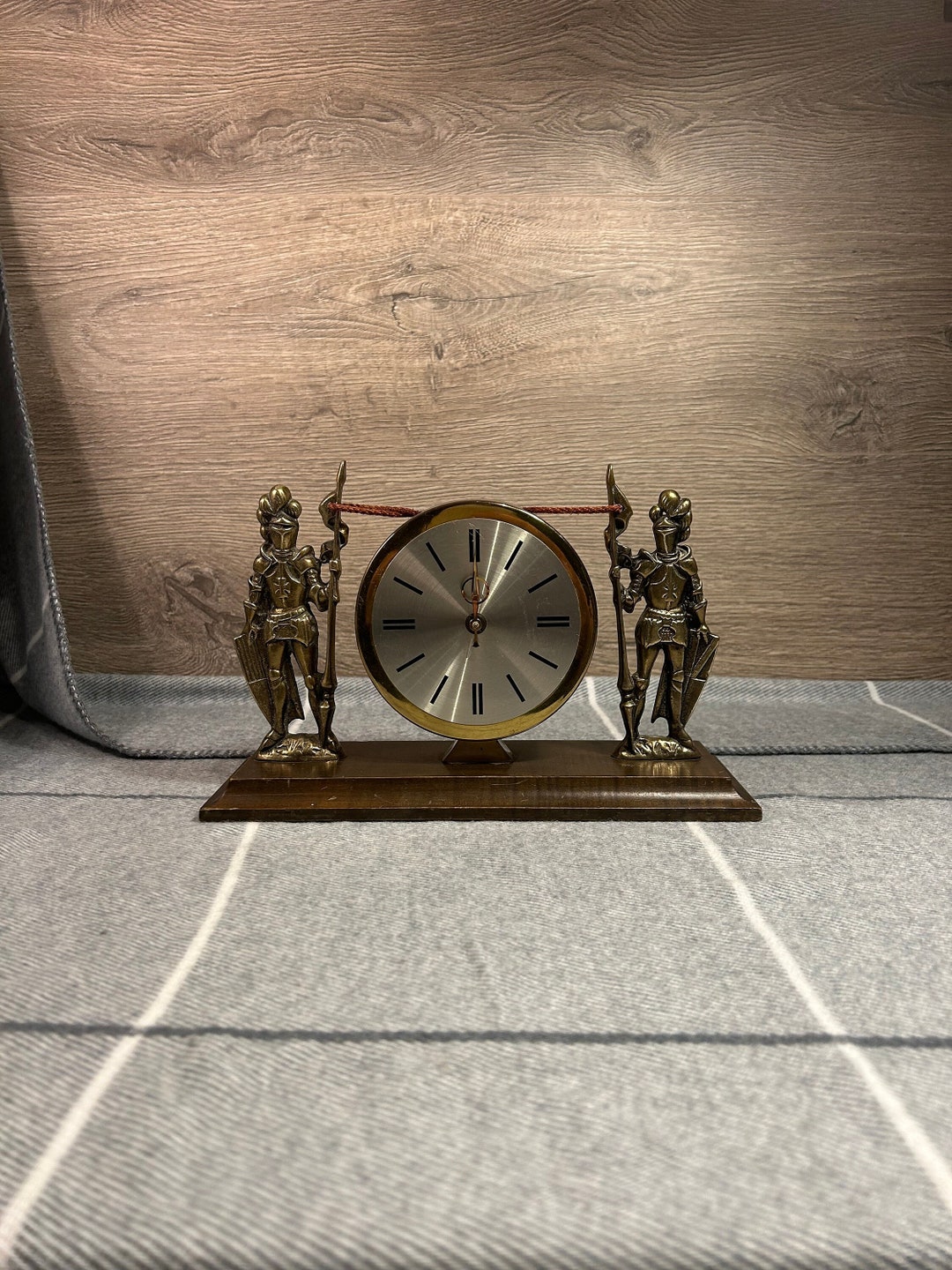 Vintage Brass & Wood Art Deco Gothic Medieval Crusader Knight St George ...