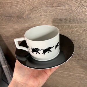 Preloved Andrew Martin Grand Hotel Porcelain Elephant Jumbo Tea Cups & Saucers From John Lewis ...