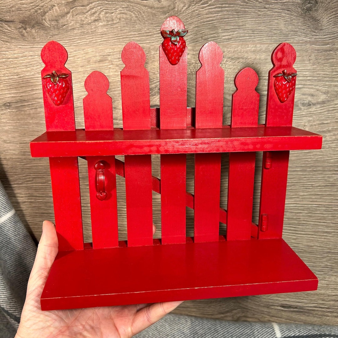 Vintage 1995 Priscilla Hillman Enesco Red Wooden Down Strawberry Lane ...