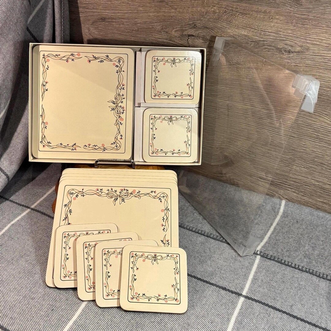 Vintage Cloverleaf Eternal Beau Cream Cork Back Table Mat Placemats ...