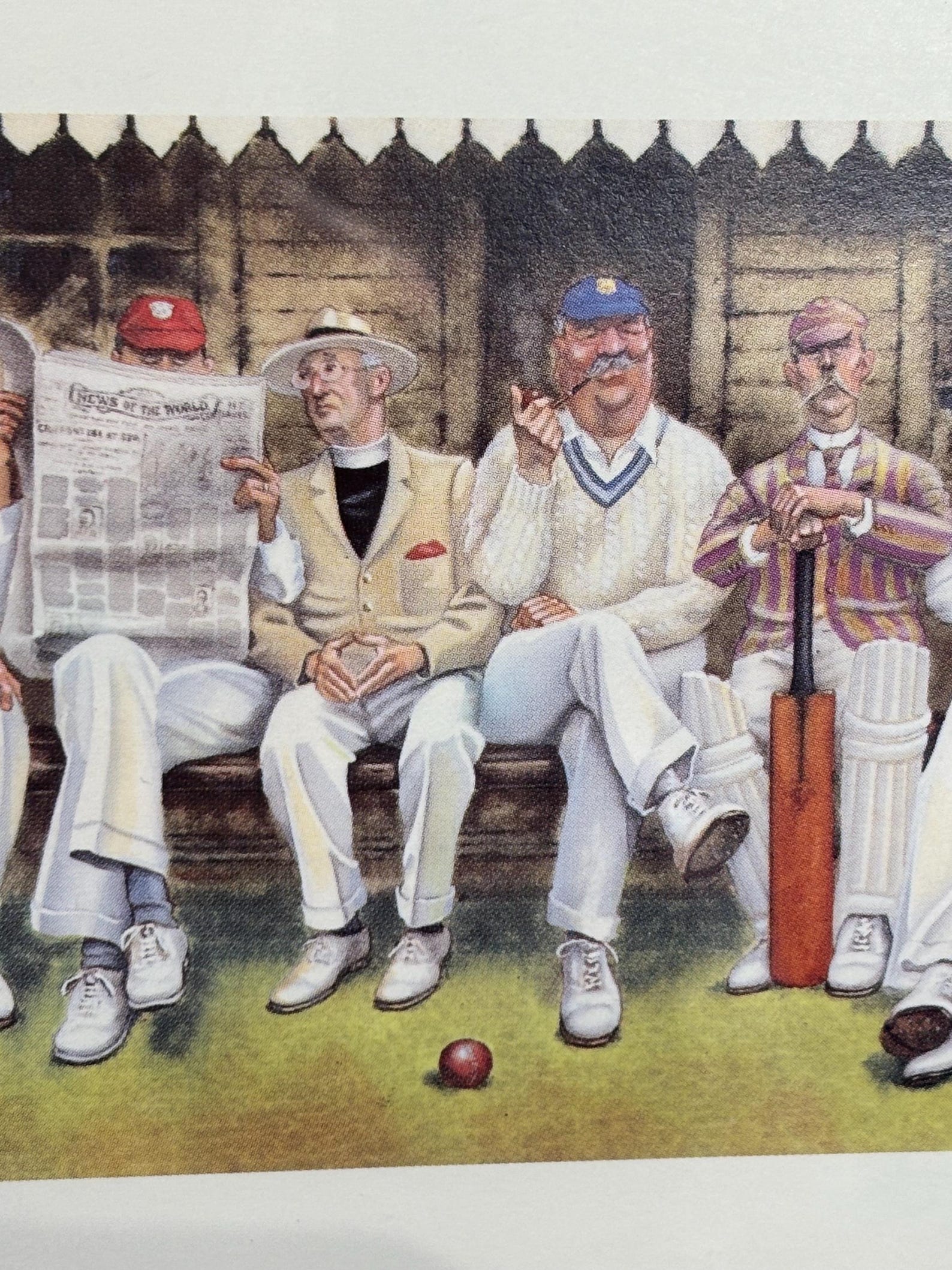 Vintage Village Cricket - Nine Gentlemen in Waiting by Jedd Print ...