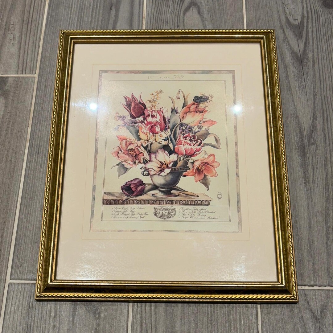 Vintage Yuriko Takata Tulip #87 Framed Wall Art Print | Large Desktop ...