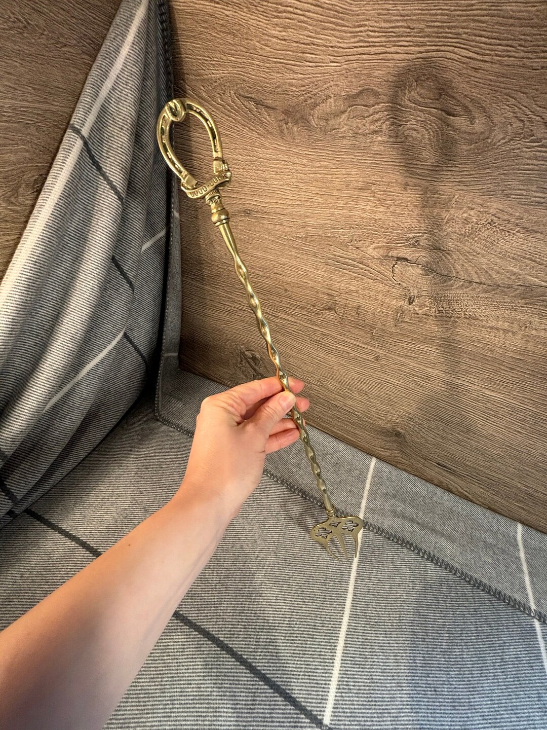 Vintage Brass 'good Luck' Horse Shoe Toasting Fork Traditional Three ...