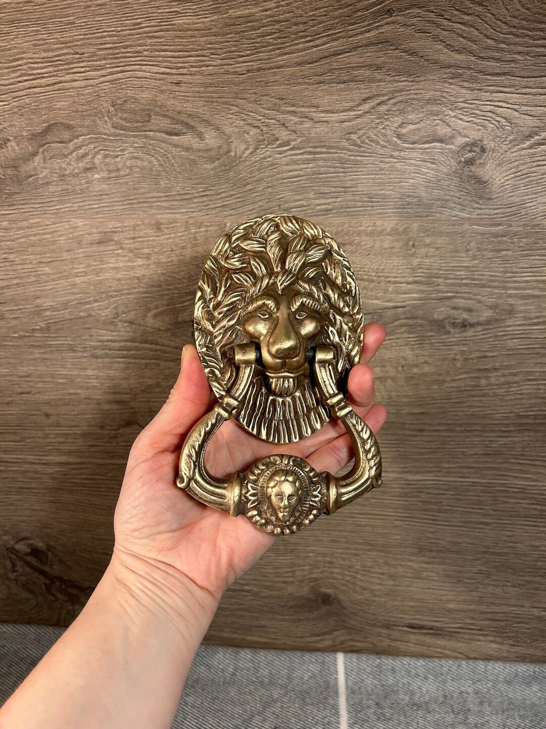 Vintage Antique C1860 Victorian Era Solid Brass Lion & Mythical ...