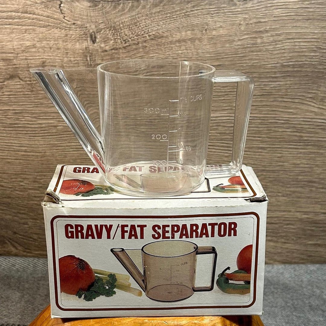 Vintage 1970s Clear Plastic Measuring Gravy Fat Cup Gravy Separator ...