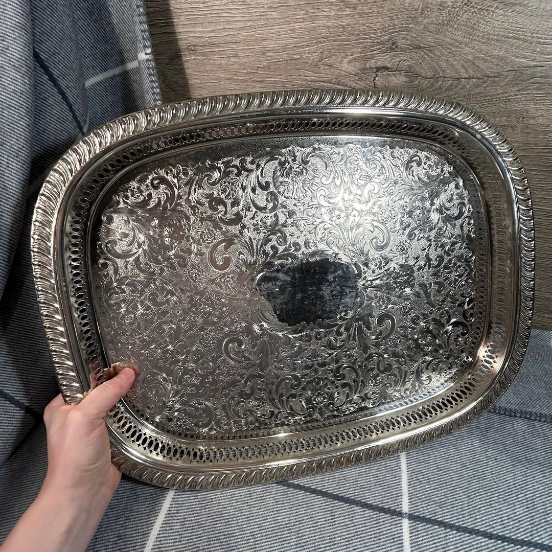 Vintage Pinder Bros Ltd. Sheffield Silverplated USA Blank Chased Large ...