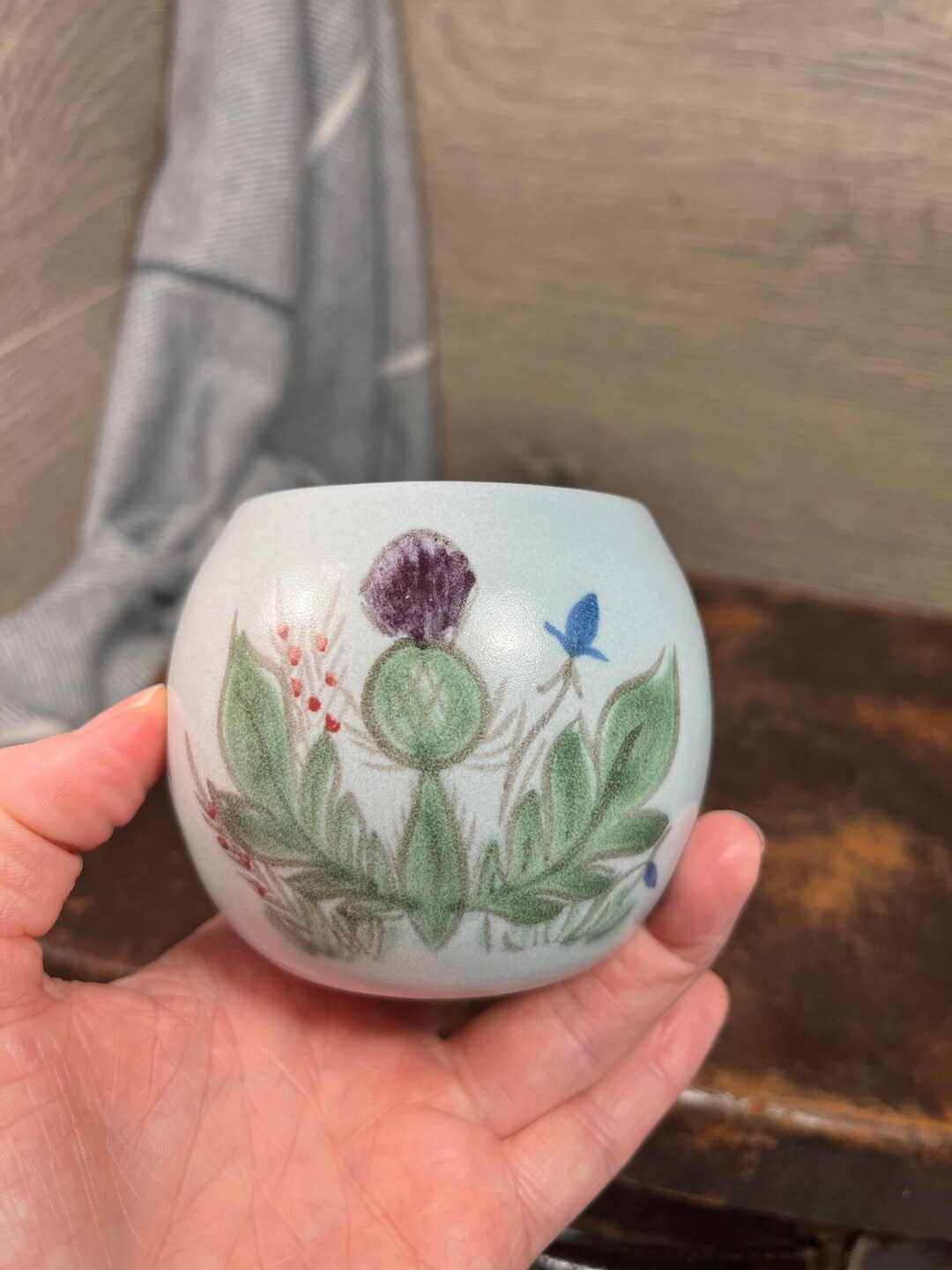 Vintage Hand Painted Buchan Portobello Made in Scotland Floral Purple ...