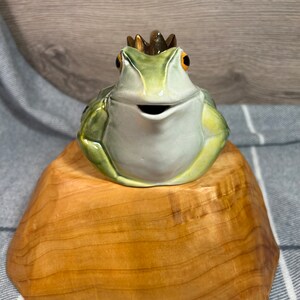 Vintage 1999 Andy Titcomb Pottery Signed Prince Charming Green Frog ...