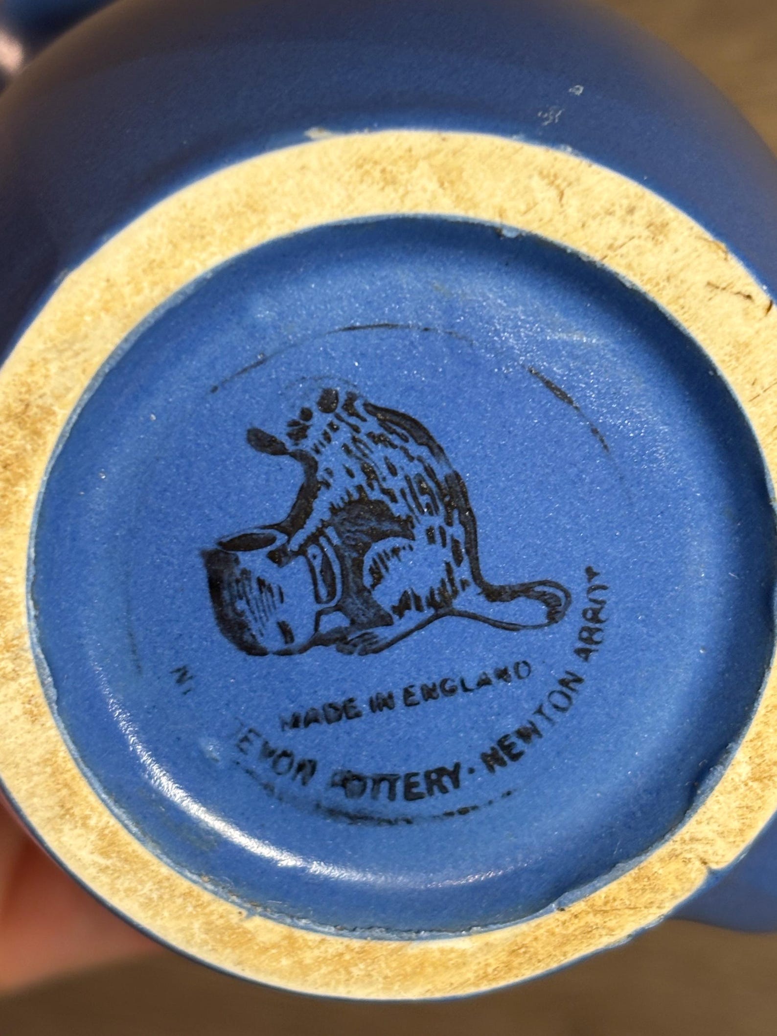 Vintage Patterdale New Devon Pottery Newton Abbott Small Blue & White ...