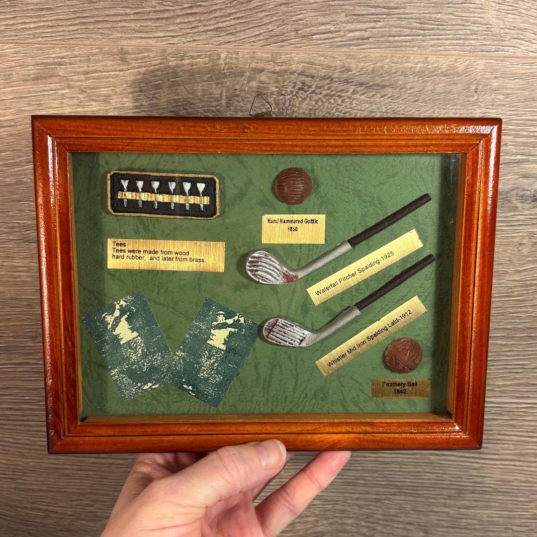 Vintage Golf Club Small Collage Shadow Box Wall Hanging | Retro Sports ...