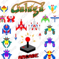 Galaga Retro Video Game Icons Vector Artwork - Etsy