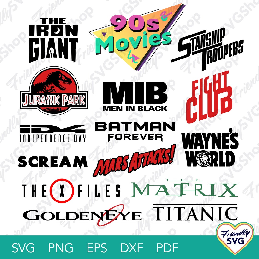 90's Movie Titles Vector Artwork - Etsy