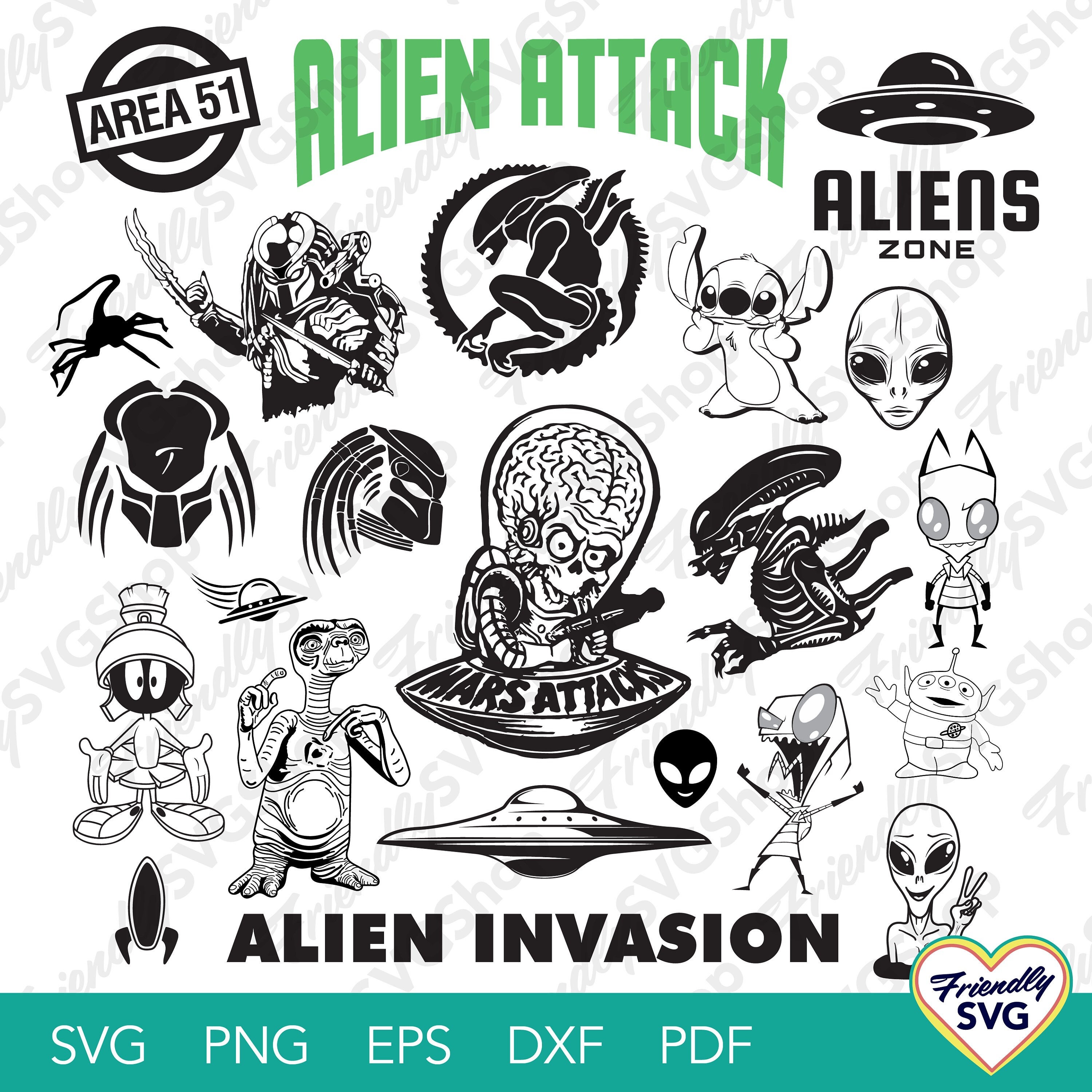 Aliens Vector Artwork - Etsy