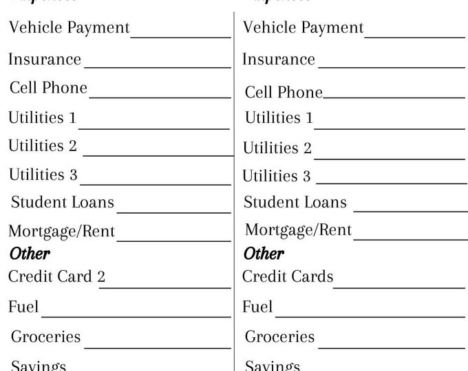 Bi-weekly Budget Planner PDF Instant Downlaod - Etsy