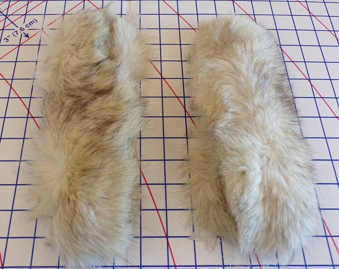 Real Blue Fox Fur 2 Pieces, DIY Craft Supplies, Craft Cutter Fur ...