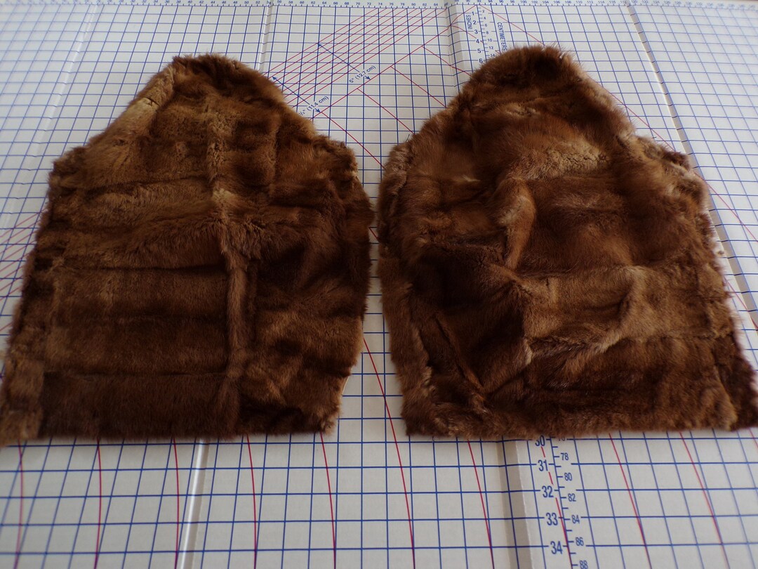 Real Wild Mink Fur 2 Pieces, DIY Craft Supplies, Craft Cutter Fur ...