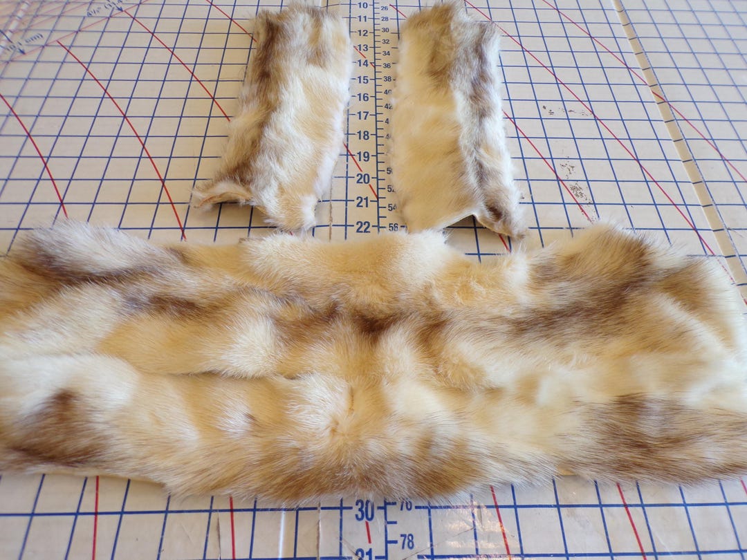 Real Mink Fur Scrap, 3 Pieces, DIY Craft Supplies, Craft Cutter Fur ...