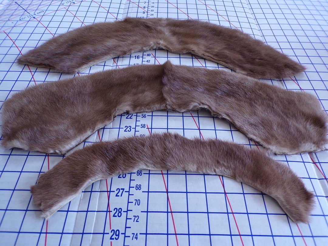 Real Mink Fur Scraps, 3 Pieces, DIY Craft Supplies, Craft Cutter Fur ...