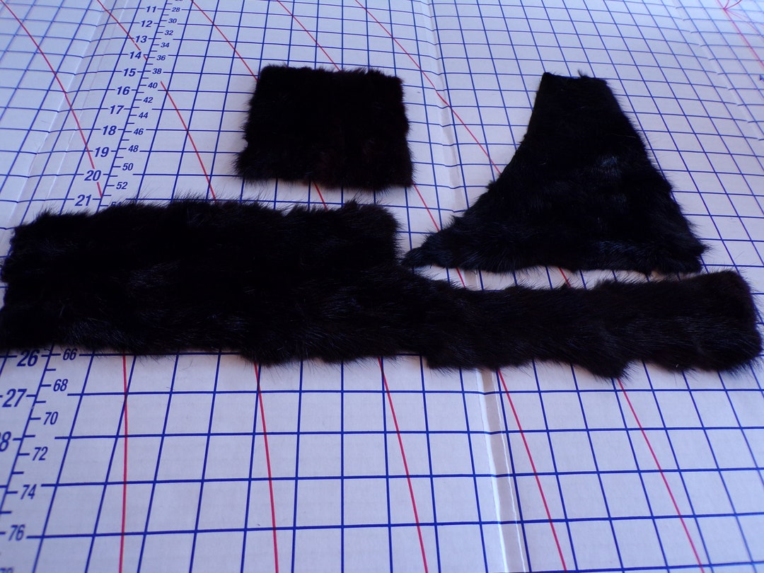 Real Mink Fur Scraps, 3 Pieces, DIY Craft Supplies, Craft Cutter Fur ...