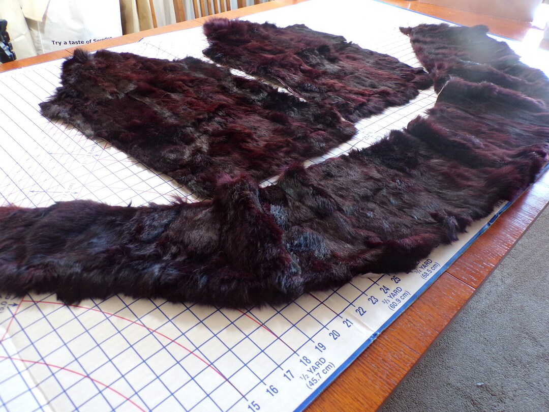 Real Rabbit Fur 4 Pieces, DIY Craft Supplies, Craft Cutter Fur, Pieces ...