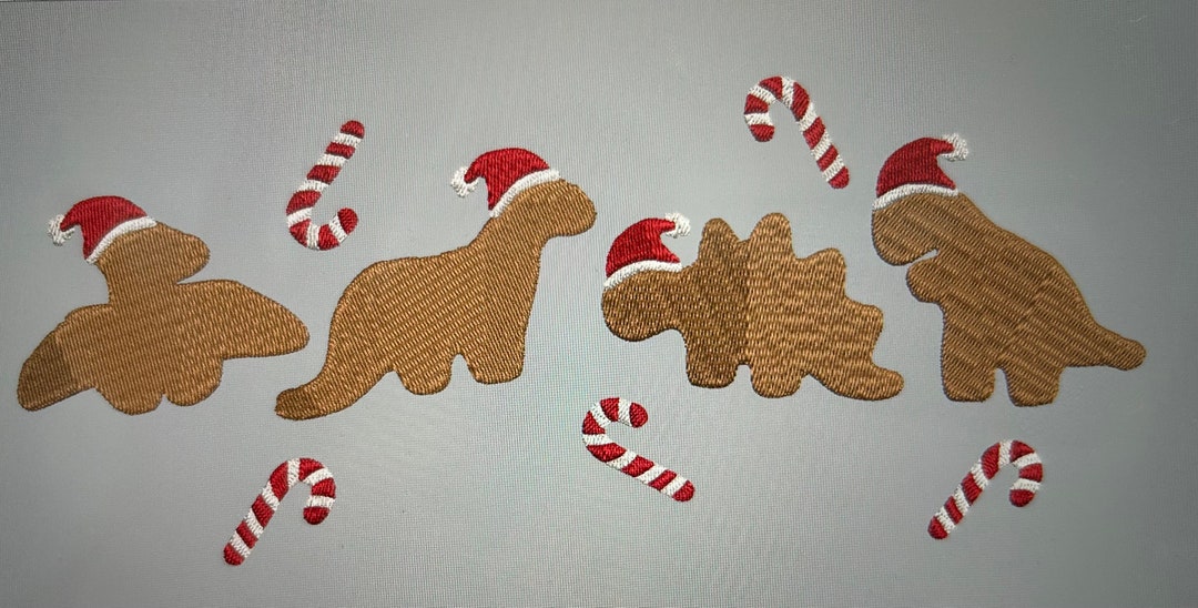 Christmas Dino Nuggets Embroidery Design 5x7 - Etsy