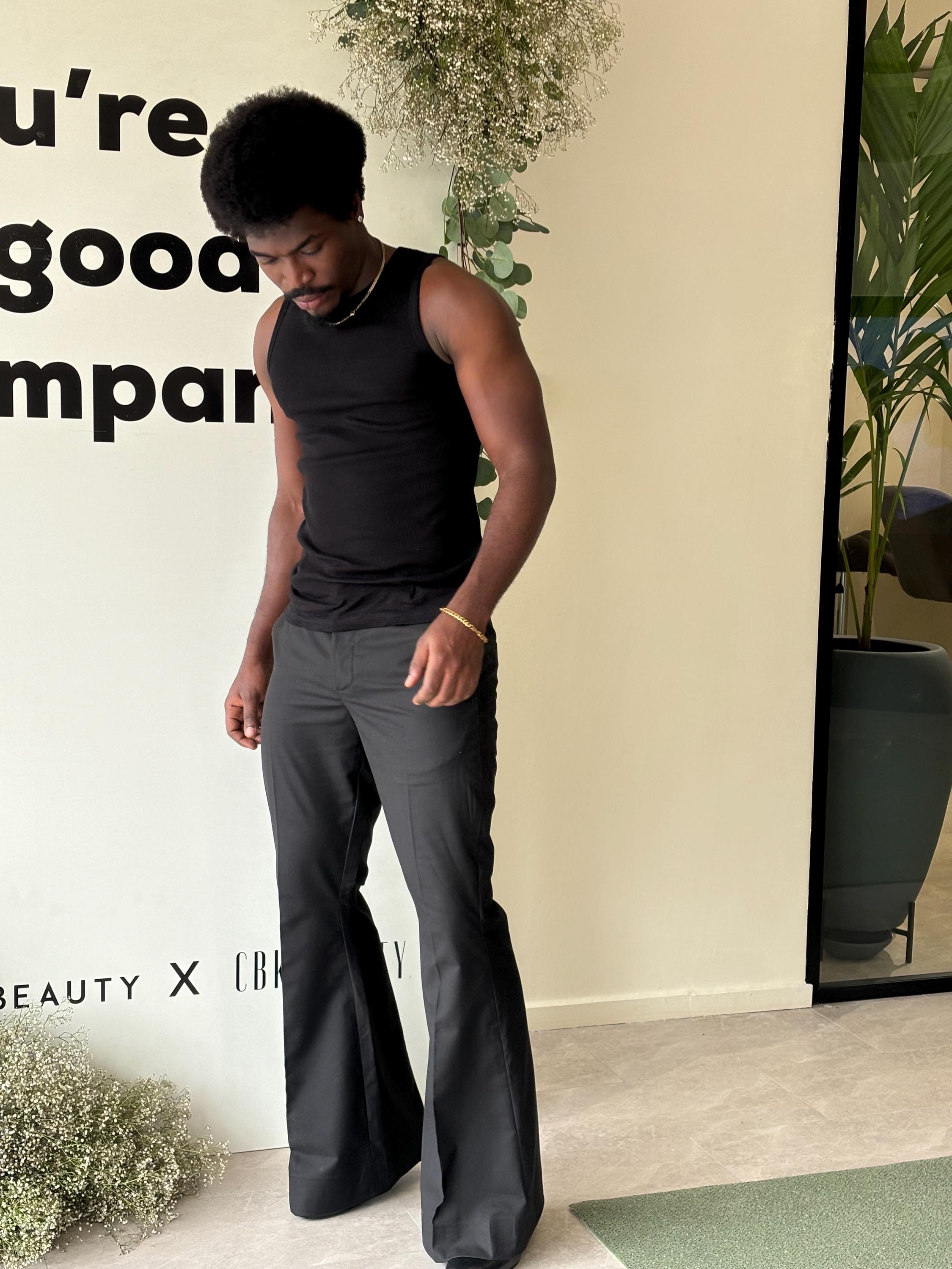 Men’s Flare Pants,stylish Trousers ,men Bell Bottom Fit,trendy Cool Men ...