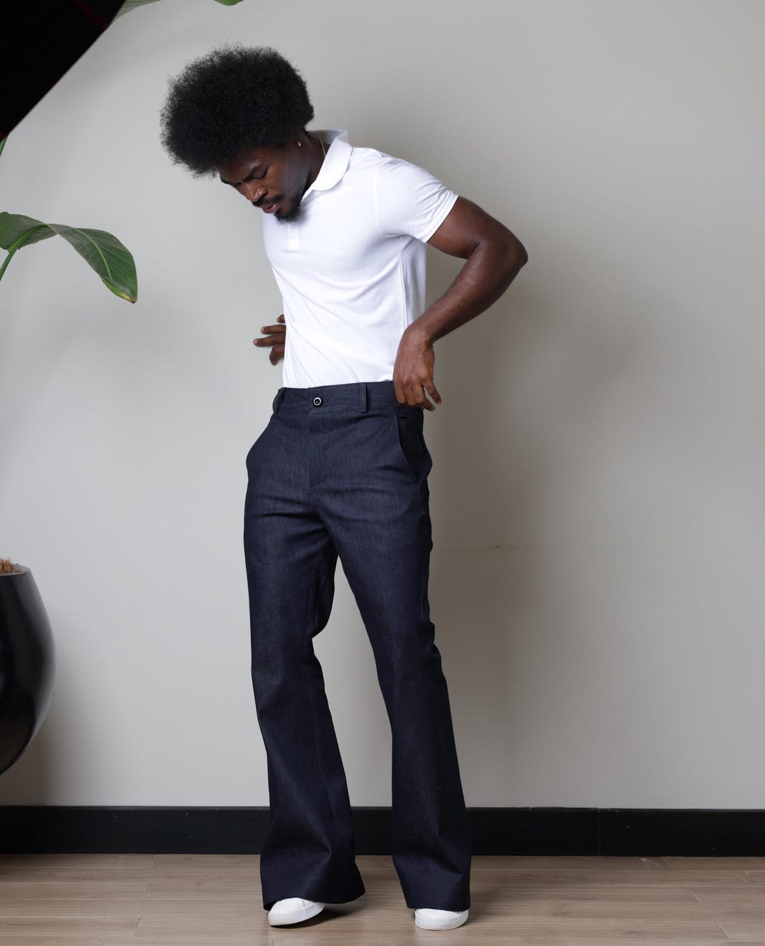 Men’s Flare Pants,denim Trousers ,men Bell Bottom Fit,trendy Cool Men ...
