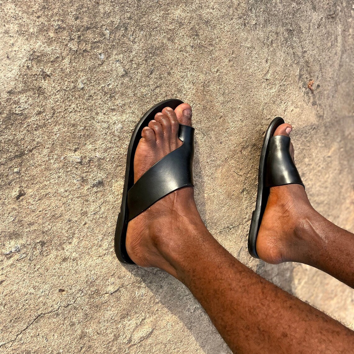 Comfortable Black Leather Sandal,easy Fashionable Men's Sandal,men's ...