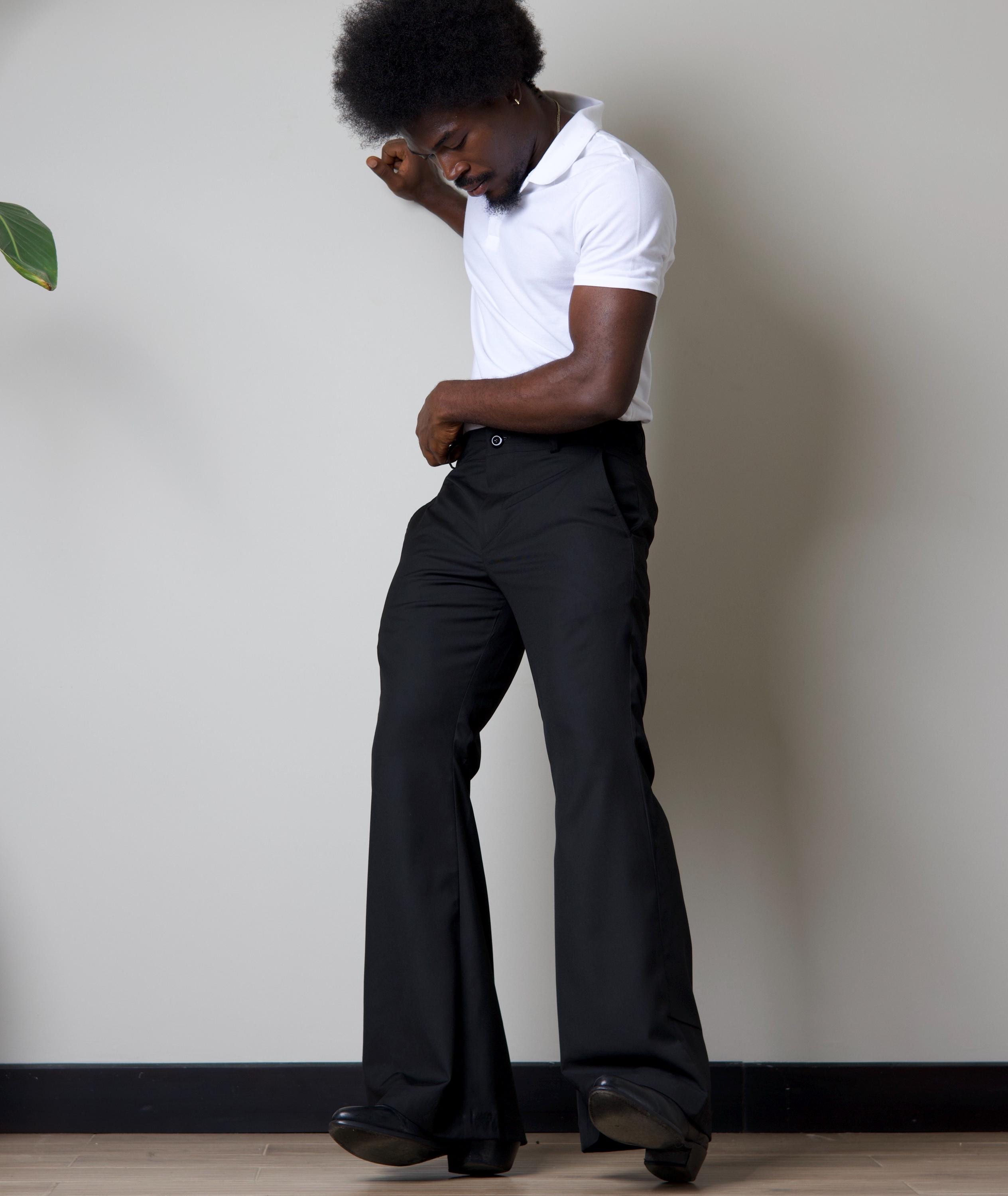 Men’s Flare Pants,stylish Trousers ,men Bell Bottom Fit,trendy Cool Men ...