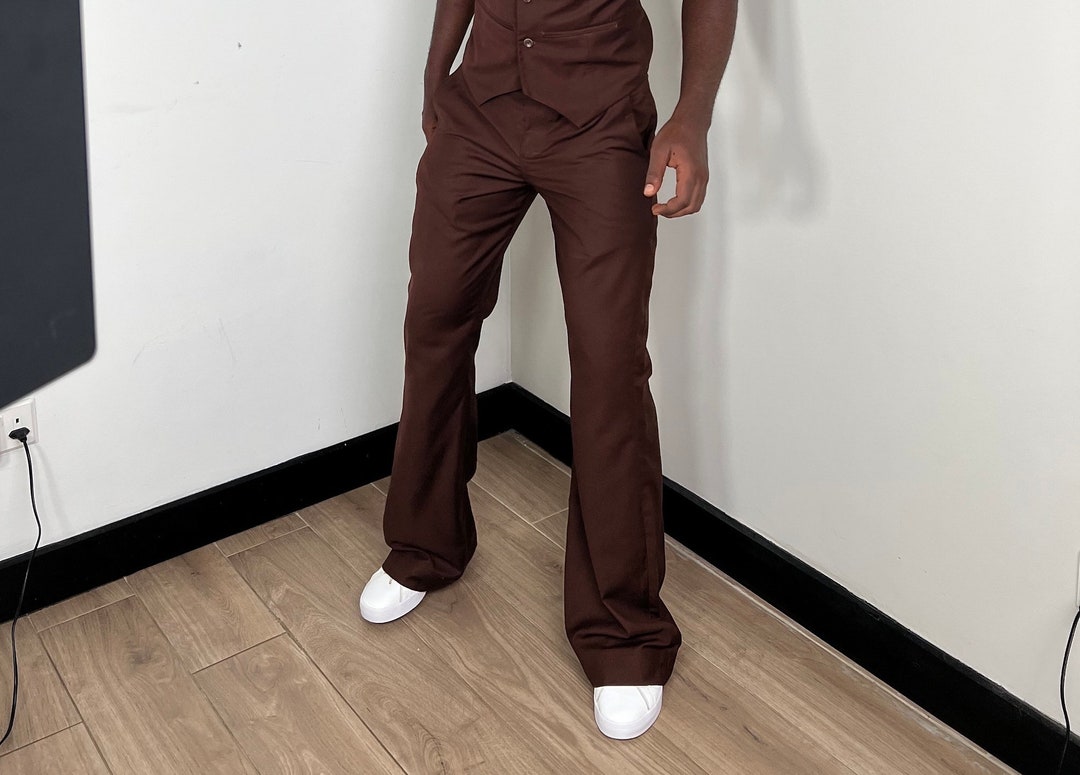 Men’s Flare Pants,stylish Trousers ,men Bell Bottom Fit,trendy Cool Men ...