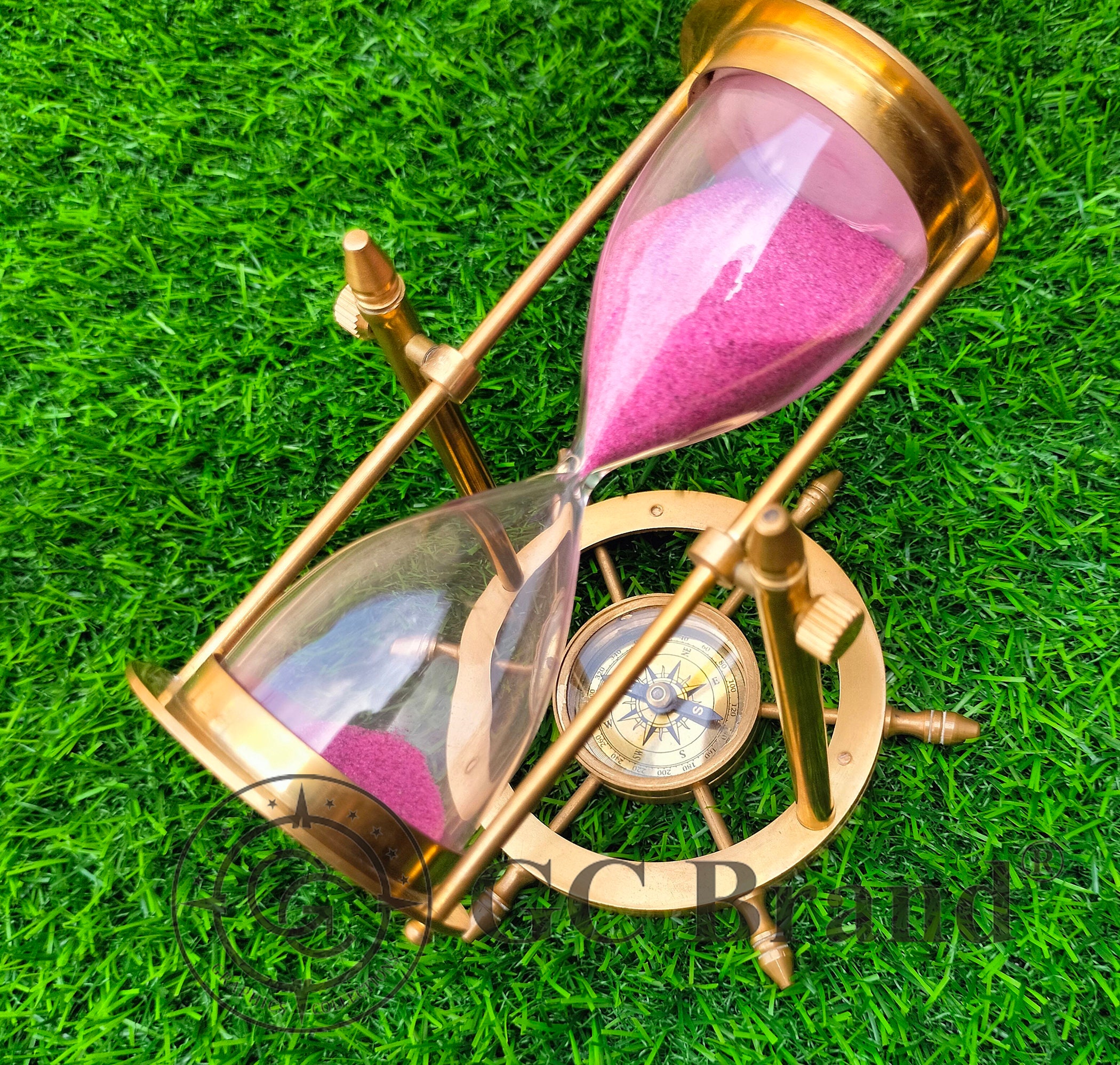 Solid Brass Sand Timer / Hourglass With Solid Brass Wheel - Etsy
