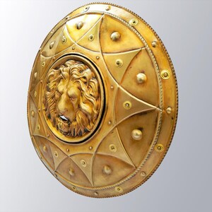 Medieval Knights Armor Shield 22" Lion Face Shield Mid Century Round ...