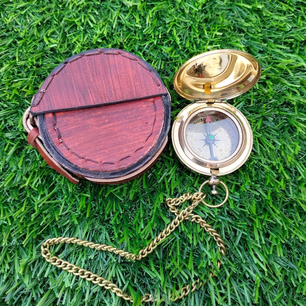 Brass Button Compass - Etsy