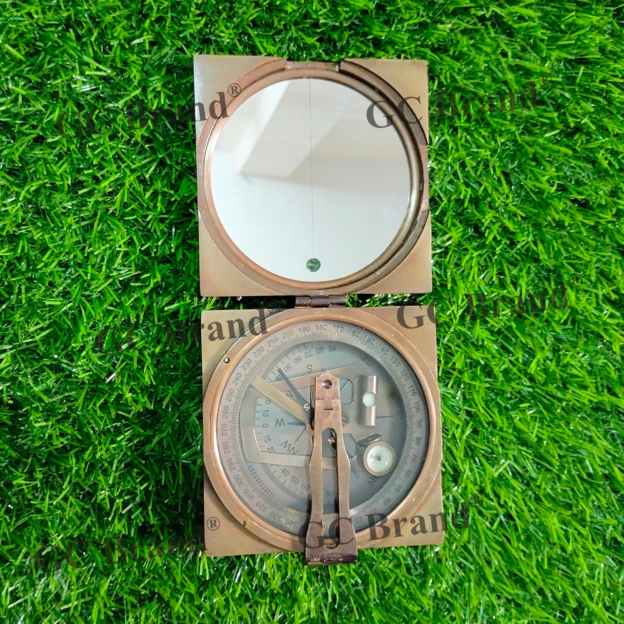 Antique Brass Brunton Compass: Kelvin & Hughes London 1917 Full ...