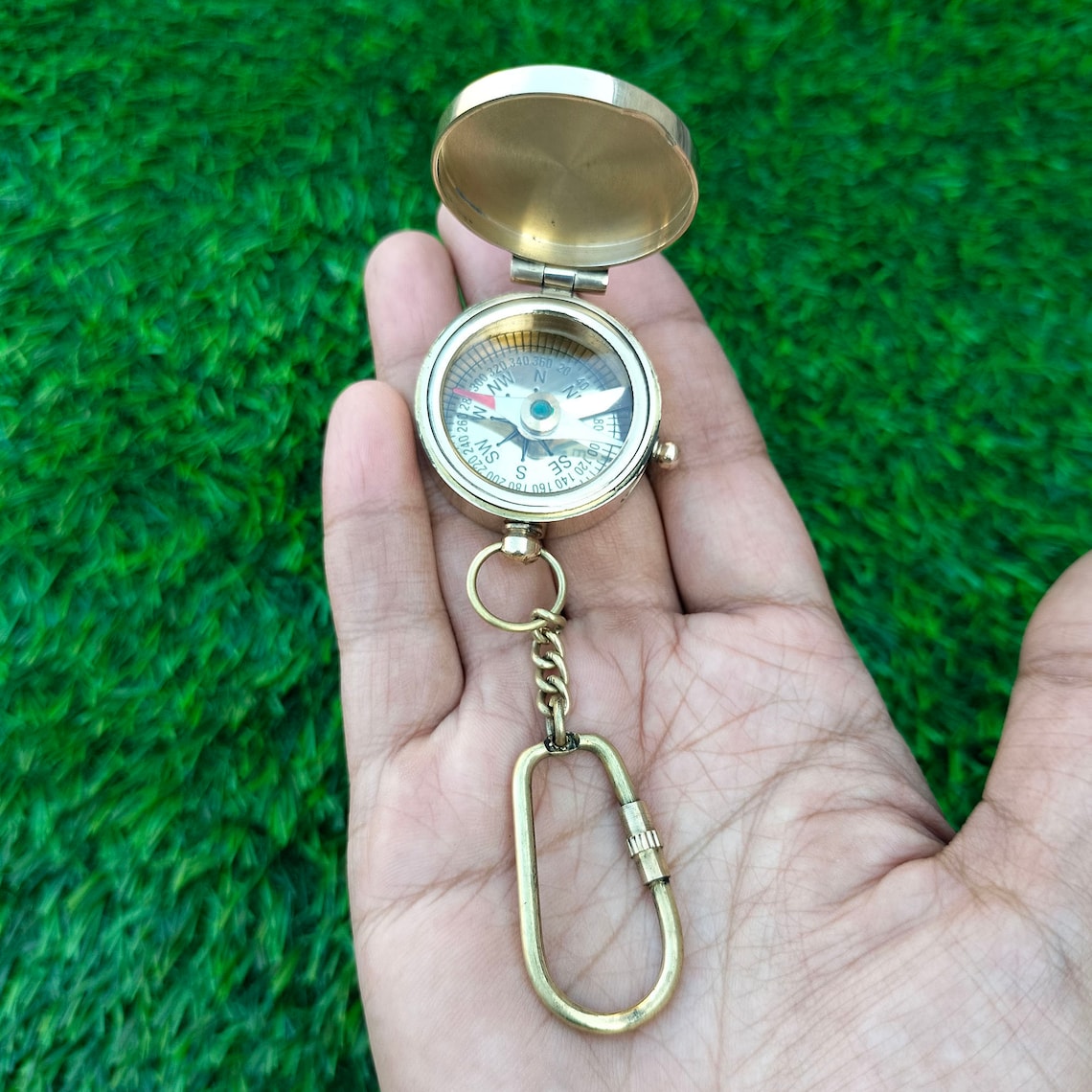 Graphics Collections Key Chain Compass Pure Brass Metal - Etsy