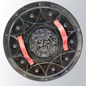 Medieval Knights Armor Shield 22" Lion Face Shield Mid Century Round ...