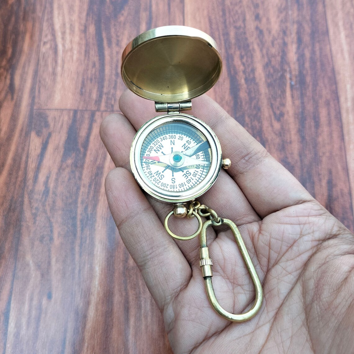 Graphics Collections Key Chain Compass Pure Brass Metal - Etsy