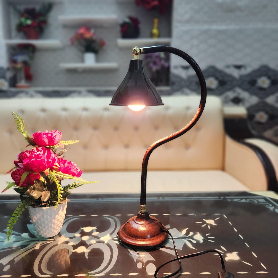 Handmade Question Mark Table Lamp – Rustic Vintage Desk Light - Etsy