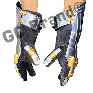 Medieval Armor Gauntlets -18 Gauge Steel Replica With Leather Lined ...