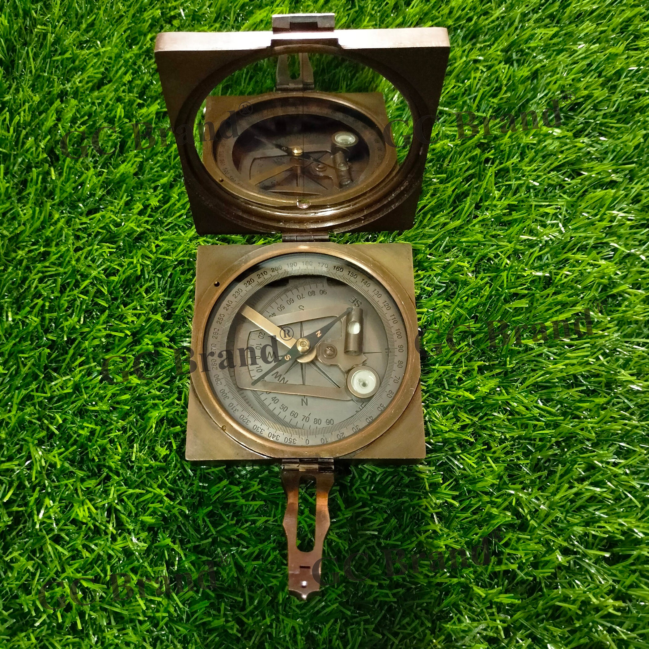Antique Brass Brunton Compass: Kelvin & Hughes London 1917 Full ...